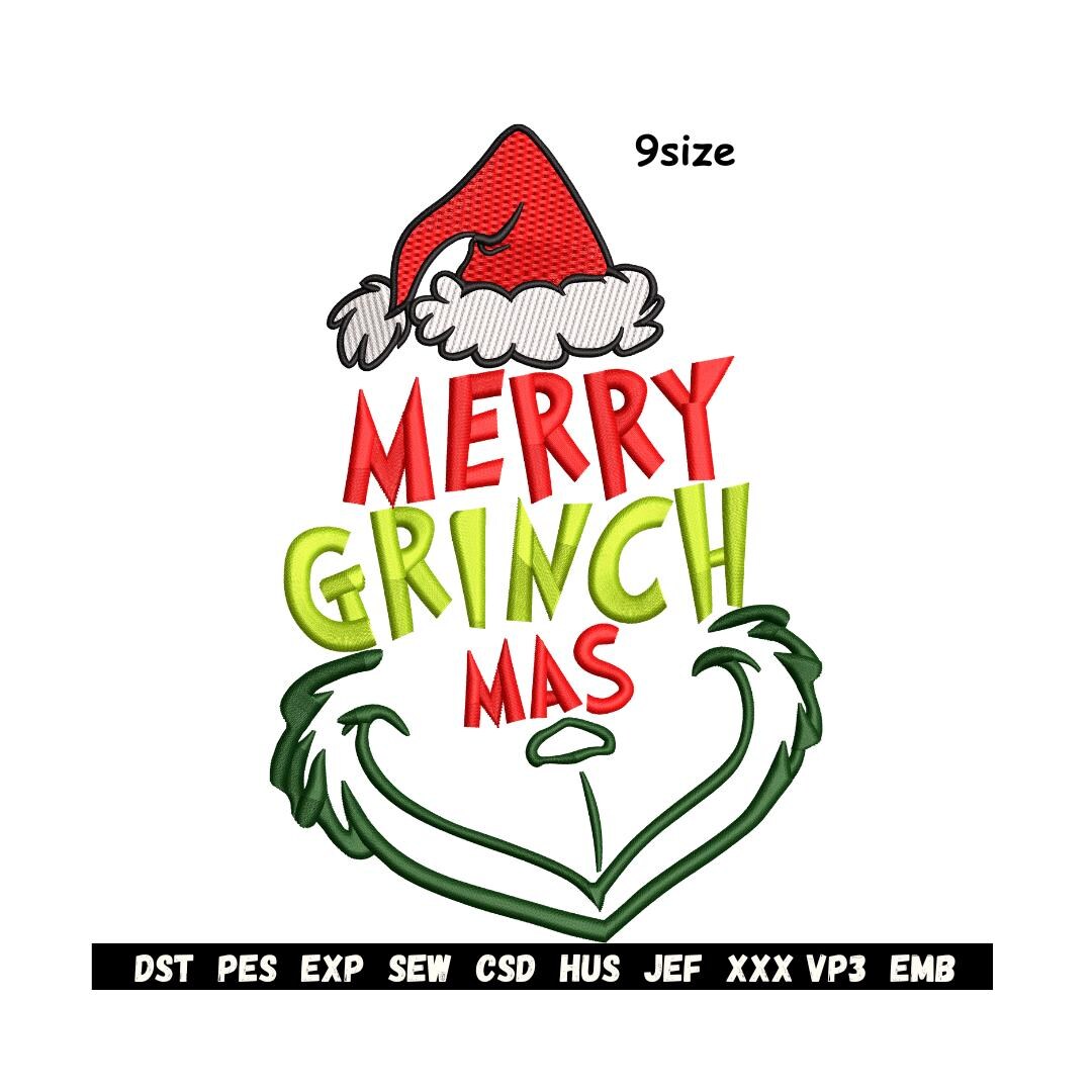 Merry Grinch Christmas Embroidery | Holiday Grinch Stitch | Instant ...