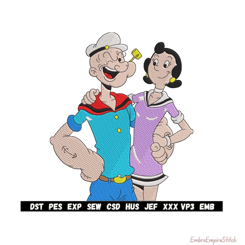 Popeye Girl Embroidery Design | Cartoon Character Machine Embroidery ...