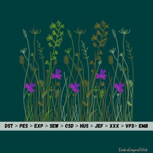Wildflower Field Embroidery Design: Spring Floral Meadow Stitch File ...