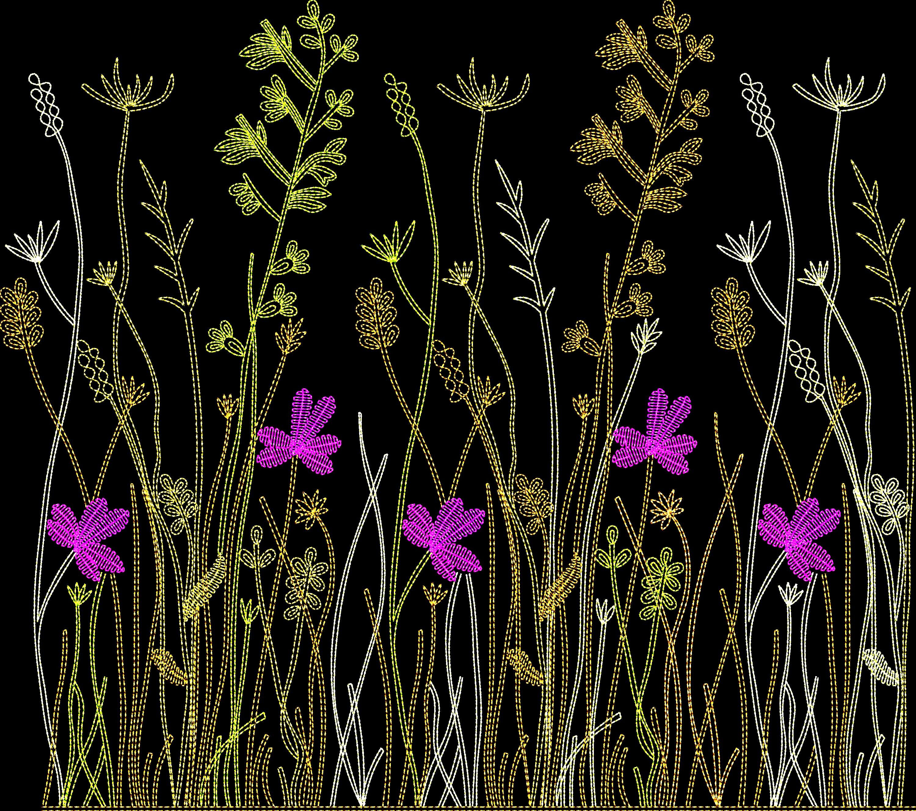 Wildflower Field Embroidery Design: Spring Floral Meadow Stitch File ...