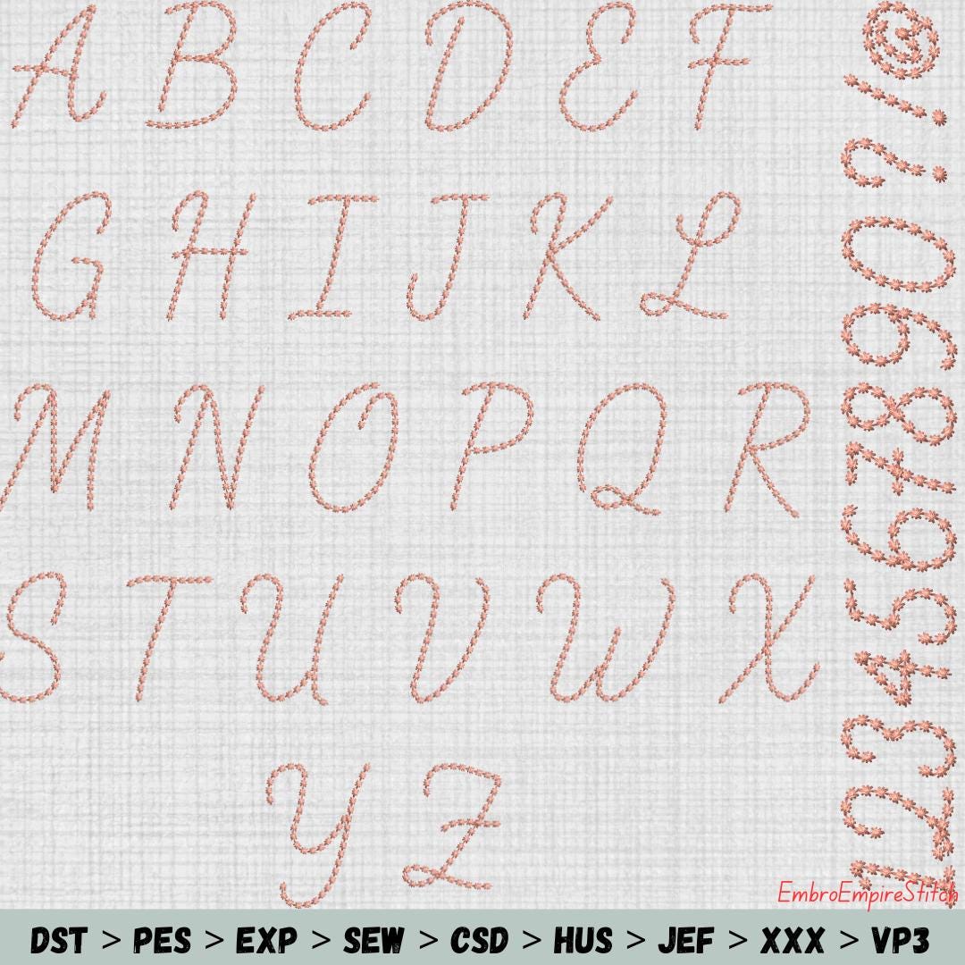 Double Layer Embroidery Font: Hand Stitch Effect, Playful Script ...