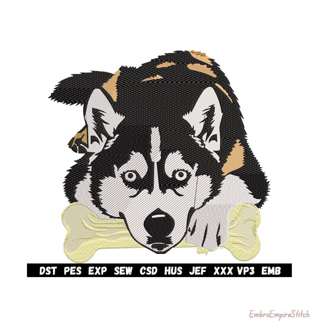 Siberian Husky Embroidery Design | Dog Pet Portrait (instant Download ...