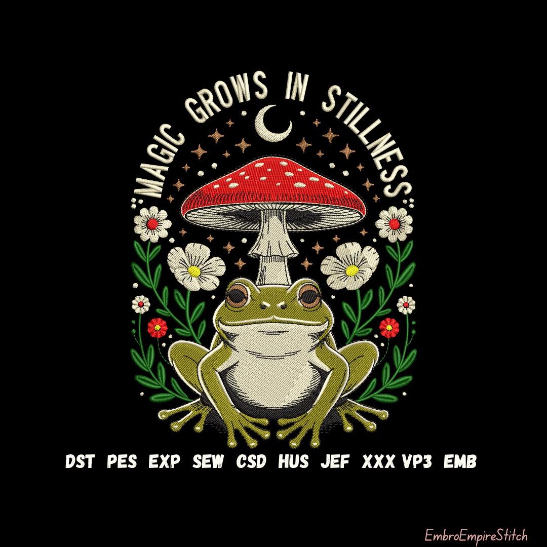 Frog Mushroom Tree Embroidery Design: Magic Autumn (PES, DST) - Etsy