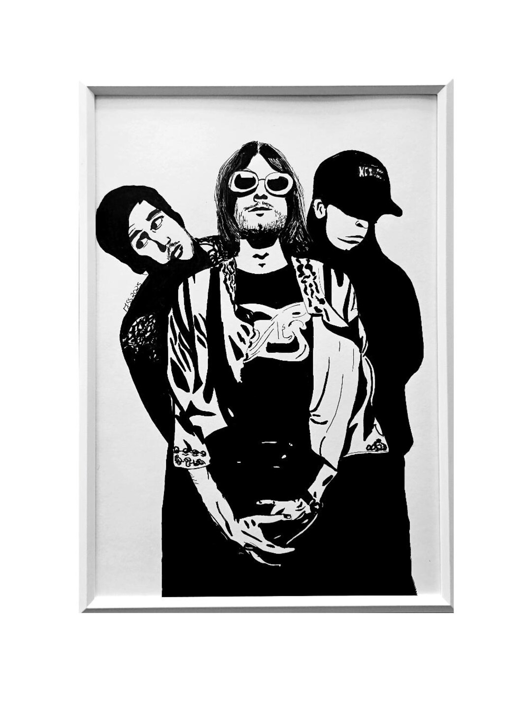 Handmade Nirvana Portrait | Nirvana and Kurt Cobain Gift - Etsy