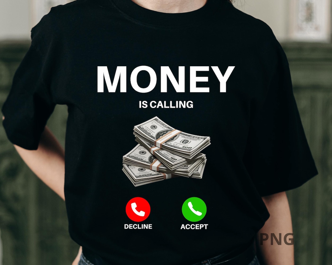Money is Calling PNG | Funny Money Call Design | Cash Stack Clipart ...