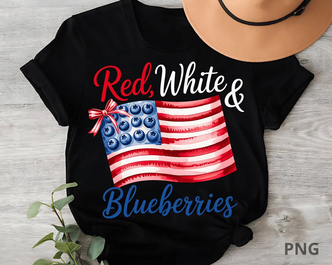 Red White & Blueberries Coquette Flag PNG | Blueberry Budget PNG ...