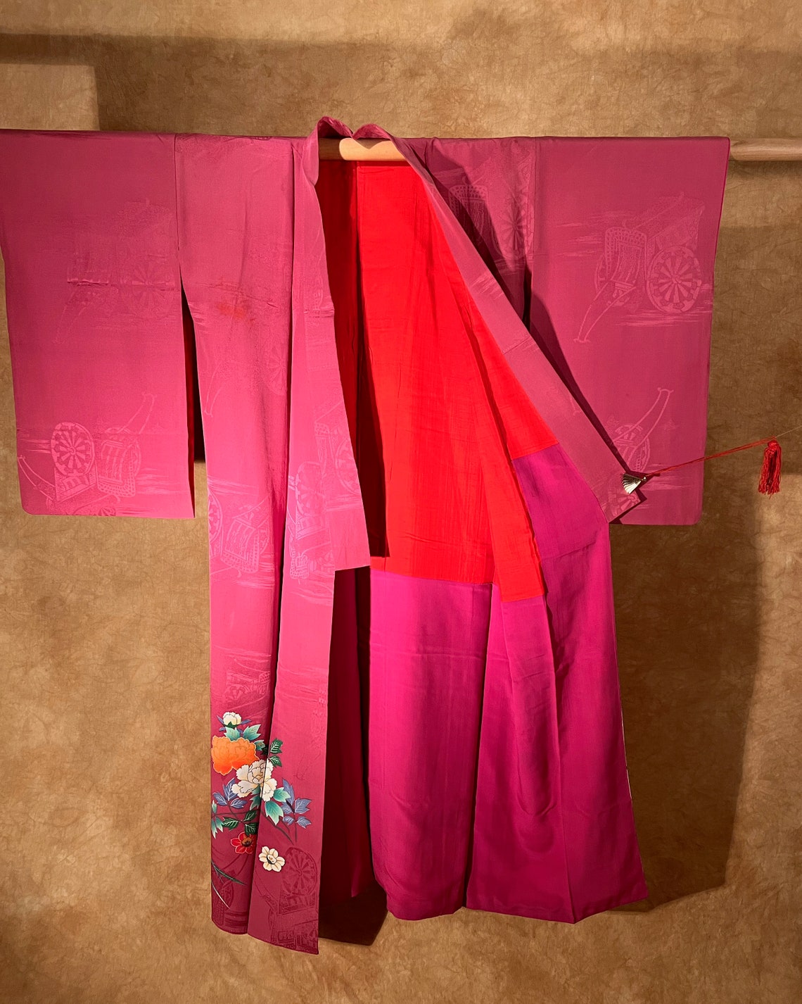 Antique Pure Silk Mon-kinsha Beautiful Kimono / Hitotsu-mon so - Etsy