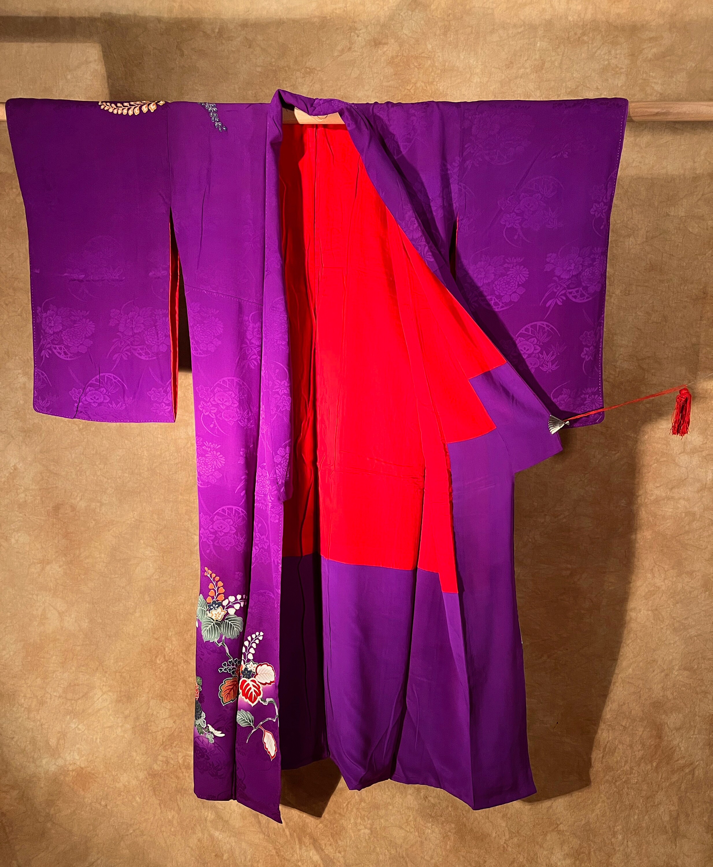 Antique Pure Silk Mon-kinsha Beautiful Kimono / Gorgeous Good Condition ...