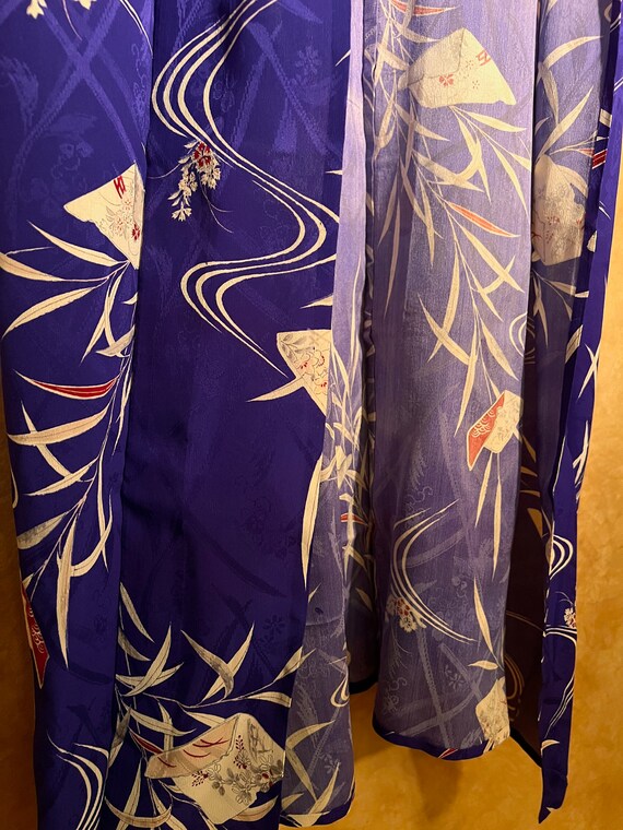 Antique Silk Hitoe Unlined Mon-kinsha Kimono Rare / B… - Gem