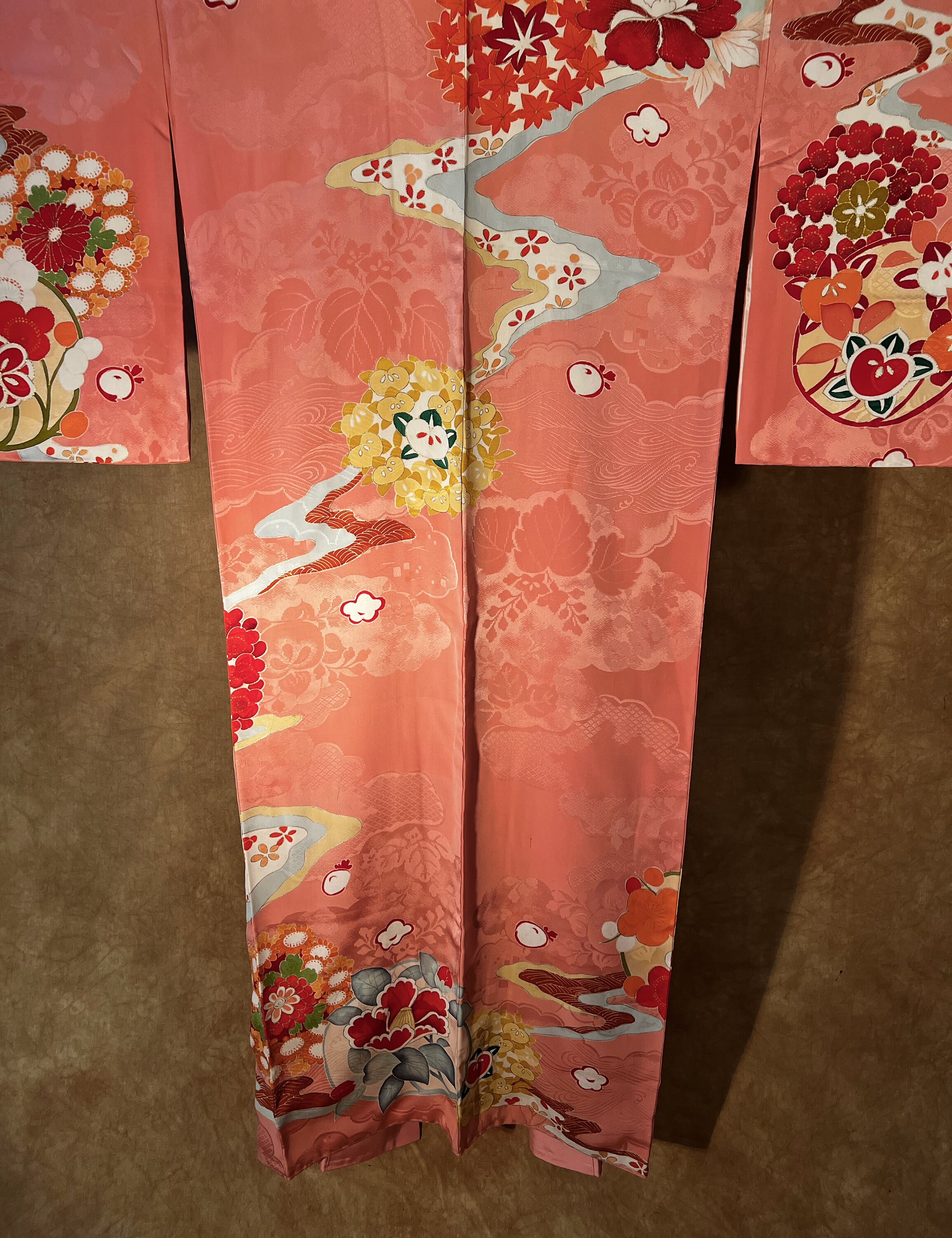Antique Pure Silk Mon-kinsha Kimono / Hitotsu-mon Artistic Design One ...