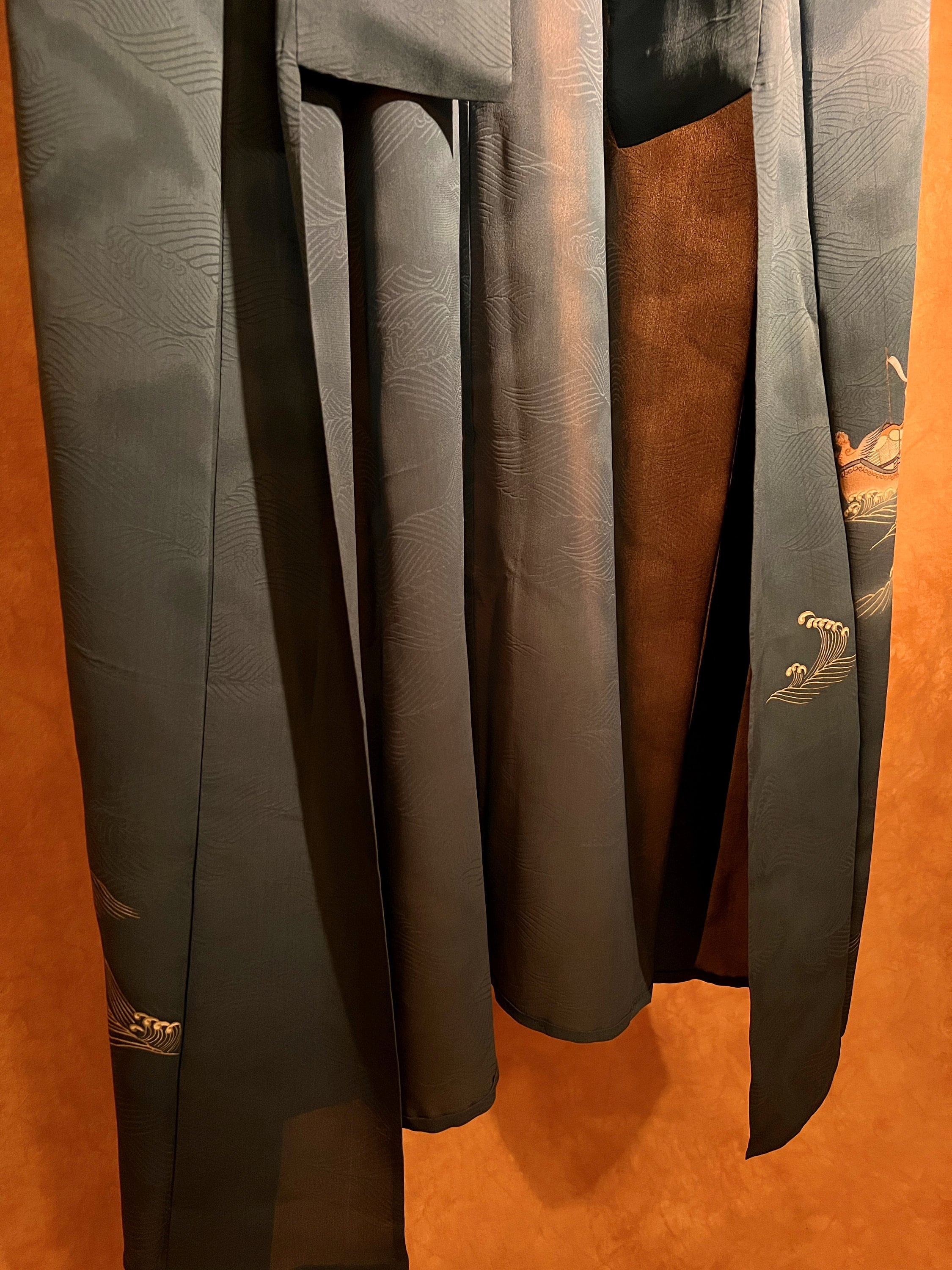 Antique Silk Unlined Hitoe Kimono / Beautiful Dark Green - Etsy