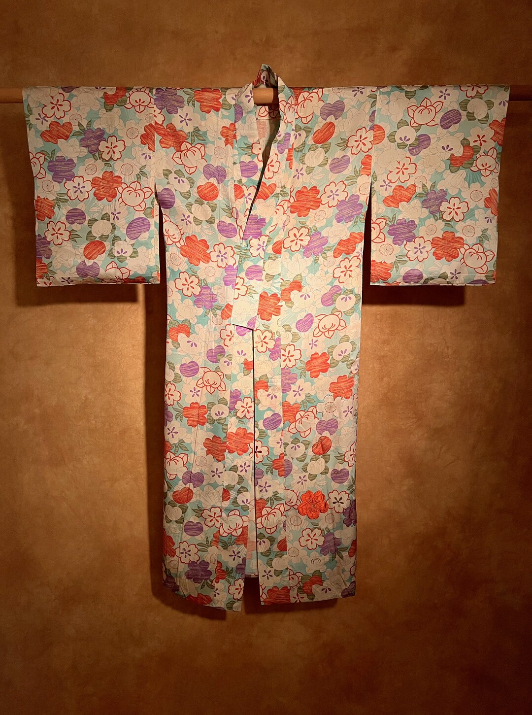 Antique Silk Unlined Hitoe Juban Kimono / Beautiful Flowers High ...