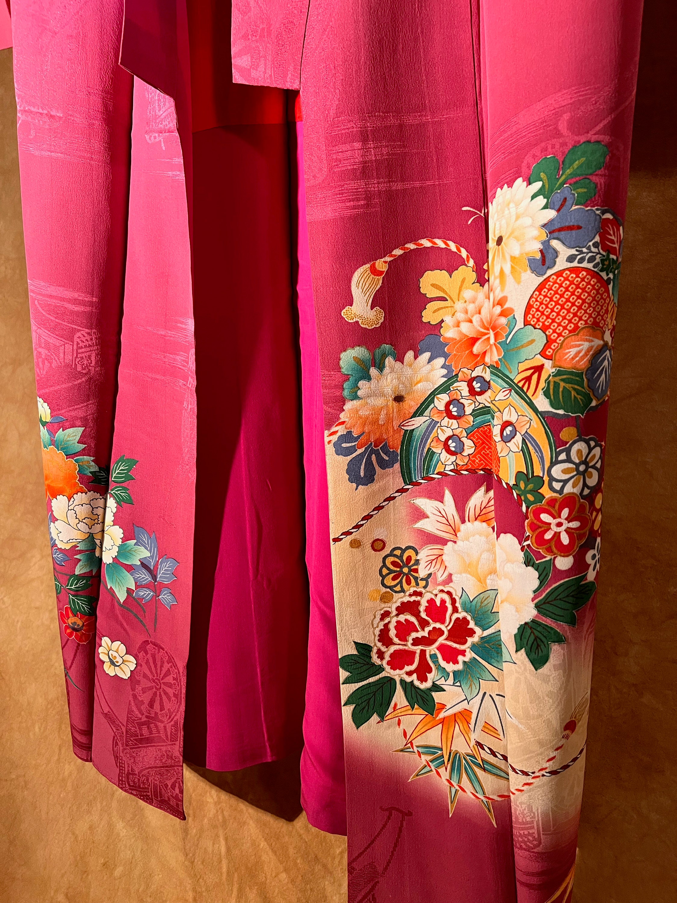 Antique Pure Silk Mon-kinsha Beautiful Kimono / Hitotsu-mon so Adorable ...