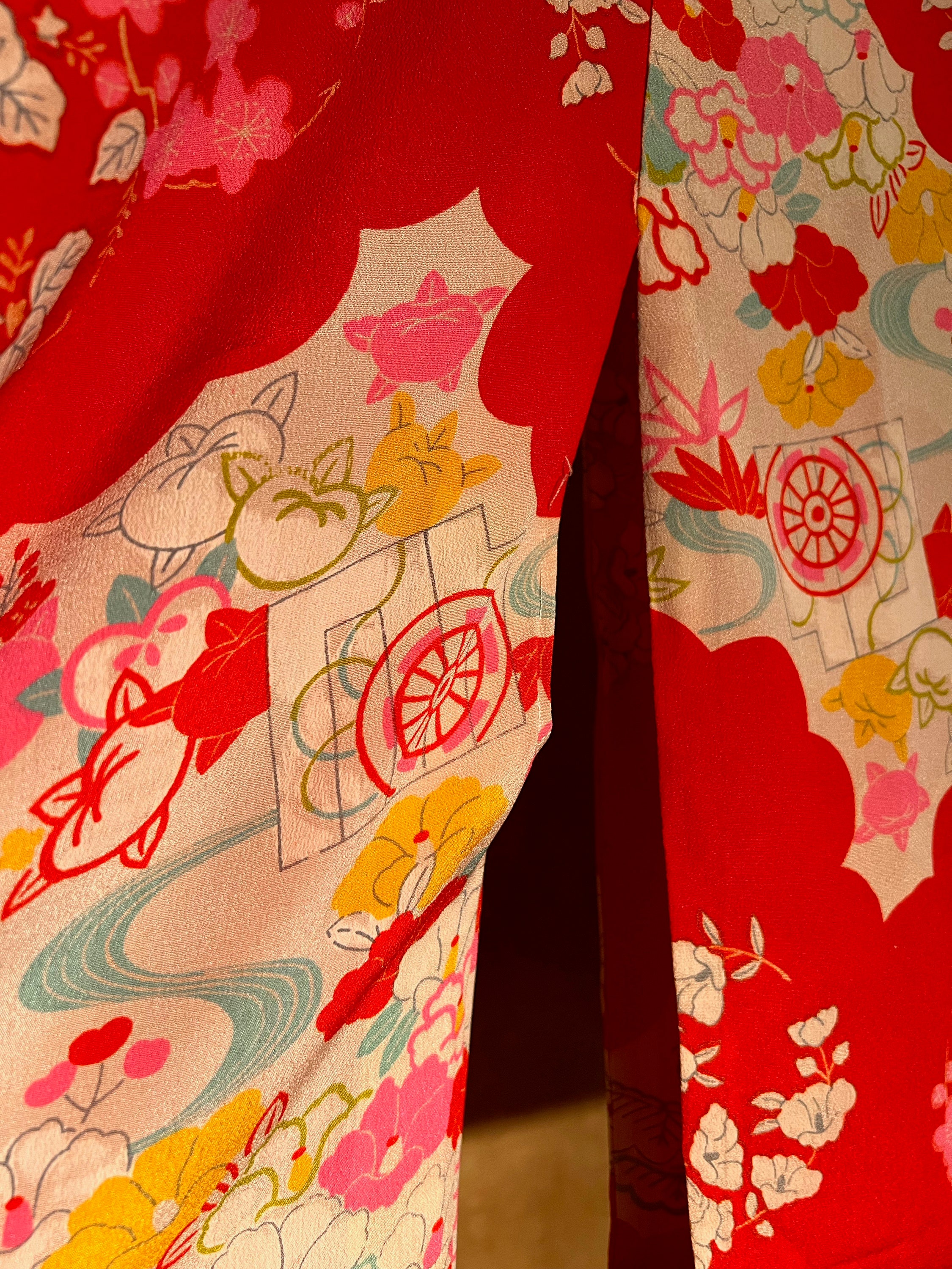 Antique Silk Unlined Hitoe Juban Kimono / Lovely Flowers Clouds - Etsy