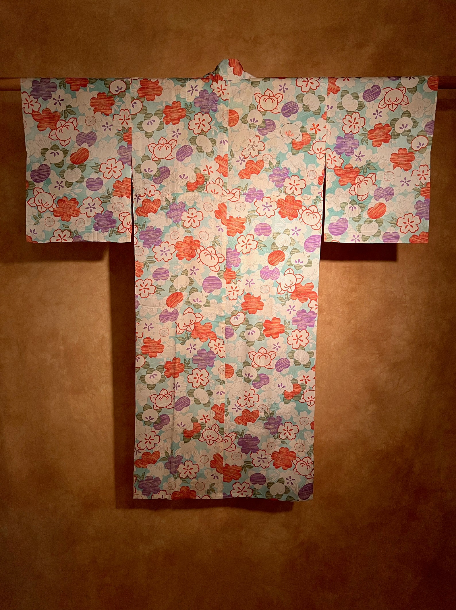 Antique Silk Unlined Hitoe Juban Kimono / Beautiful Flowers High ...