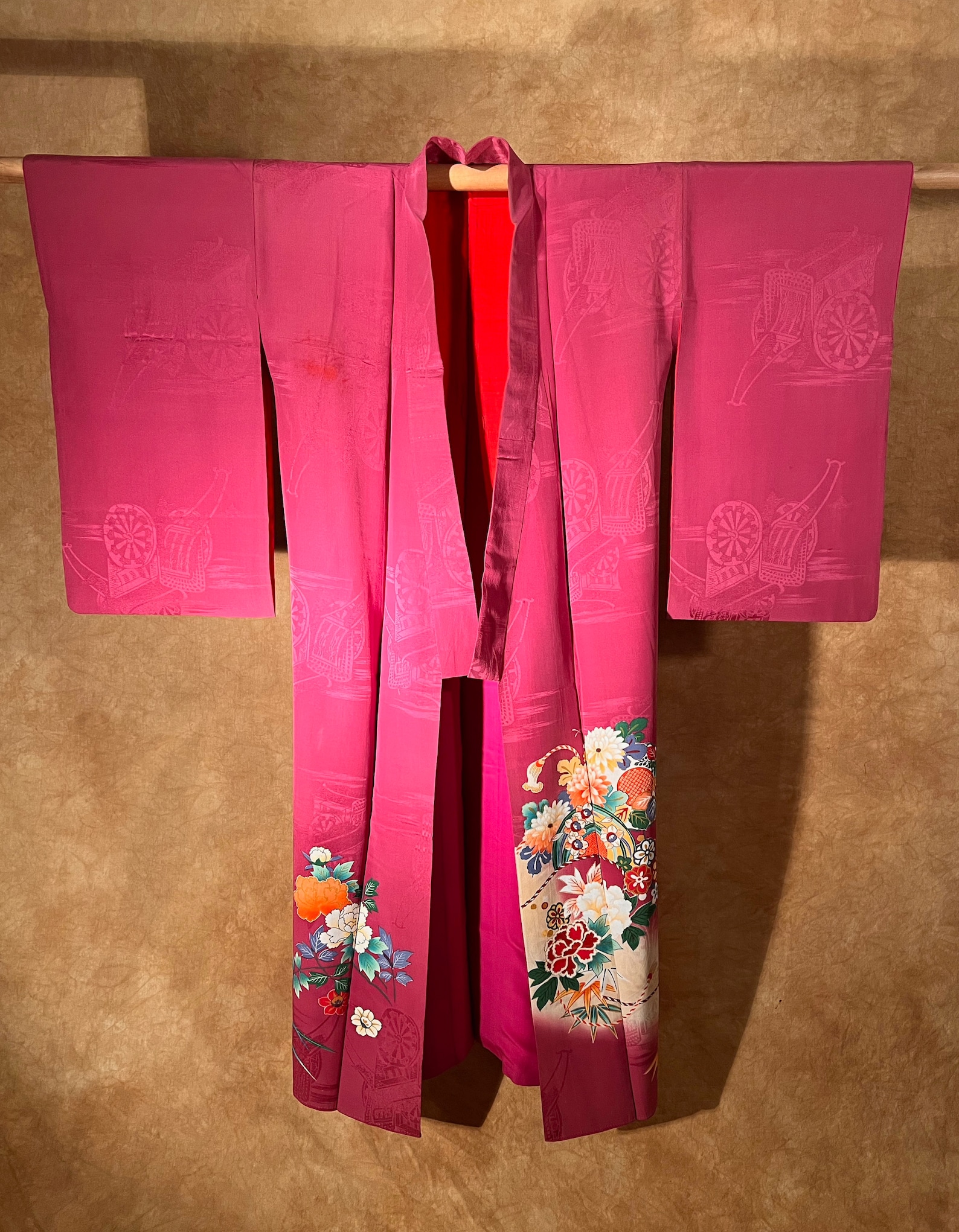Antique Pure Silk Mon-kinsha Beautiful Kimono / Hitotsu-mon so Adorable ...