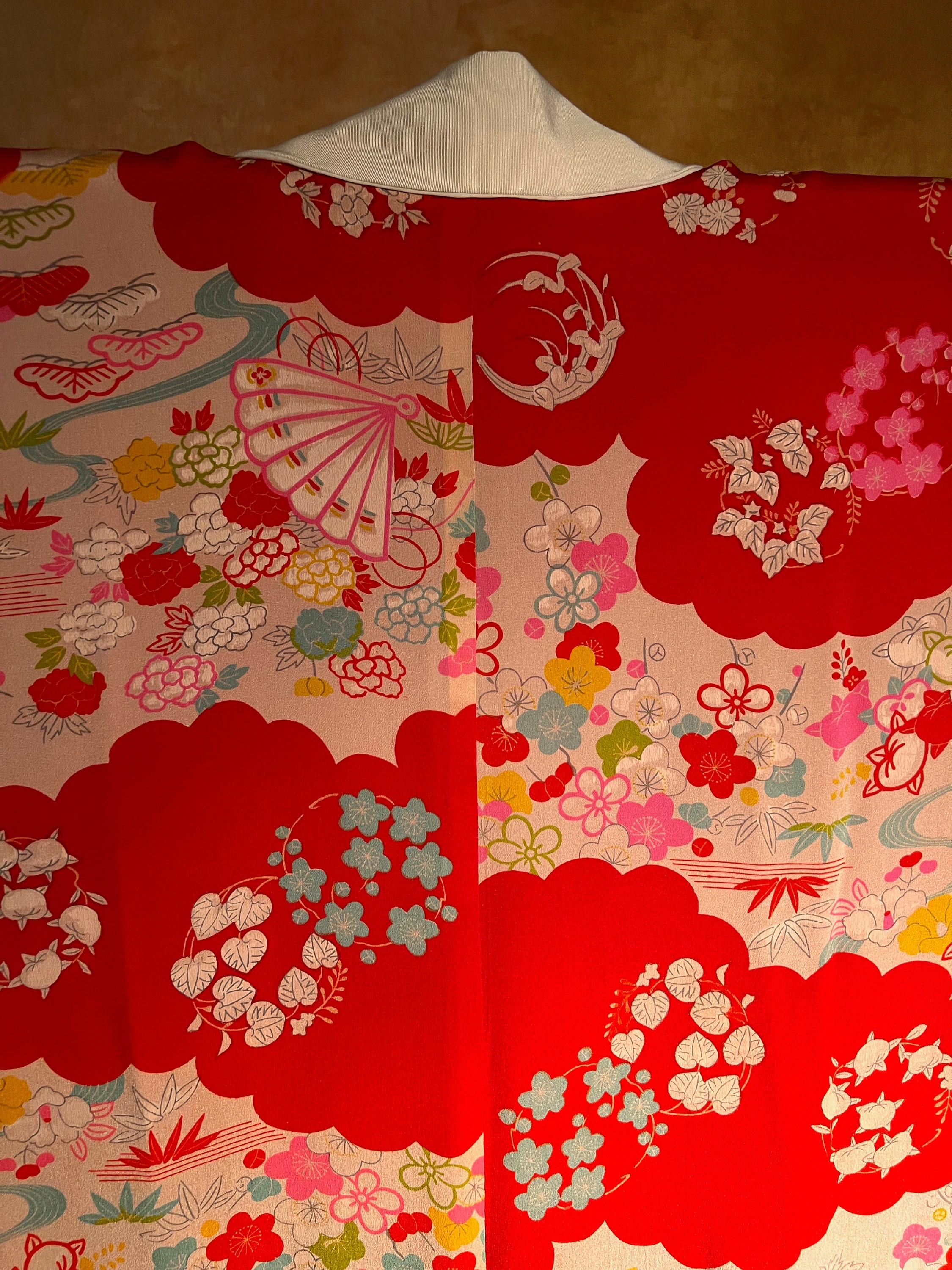 Antique Silk Unlined Hitoe Juban Kimono / Lovely Flowers Clouds - Etsy