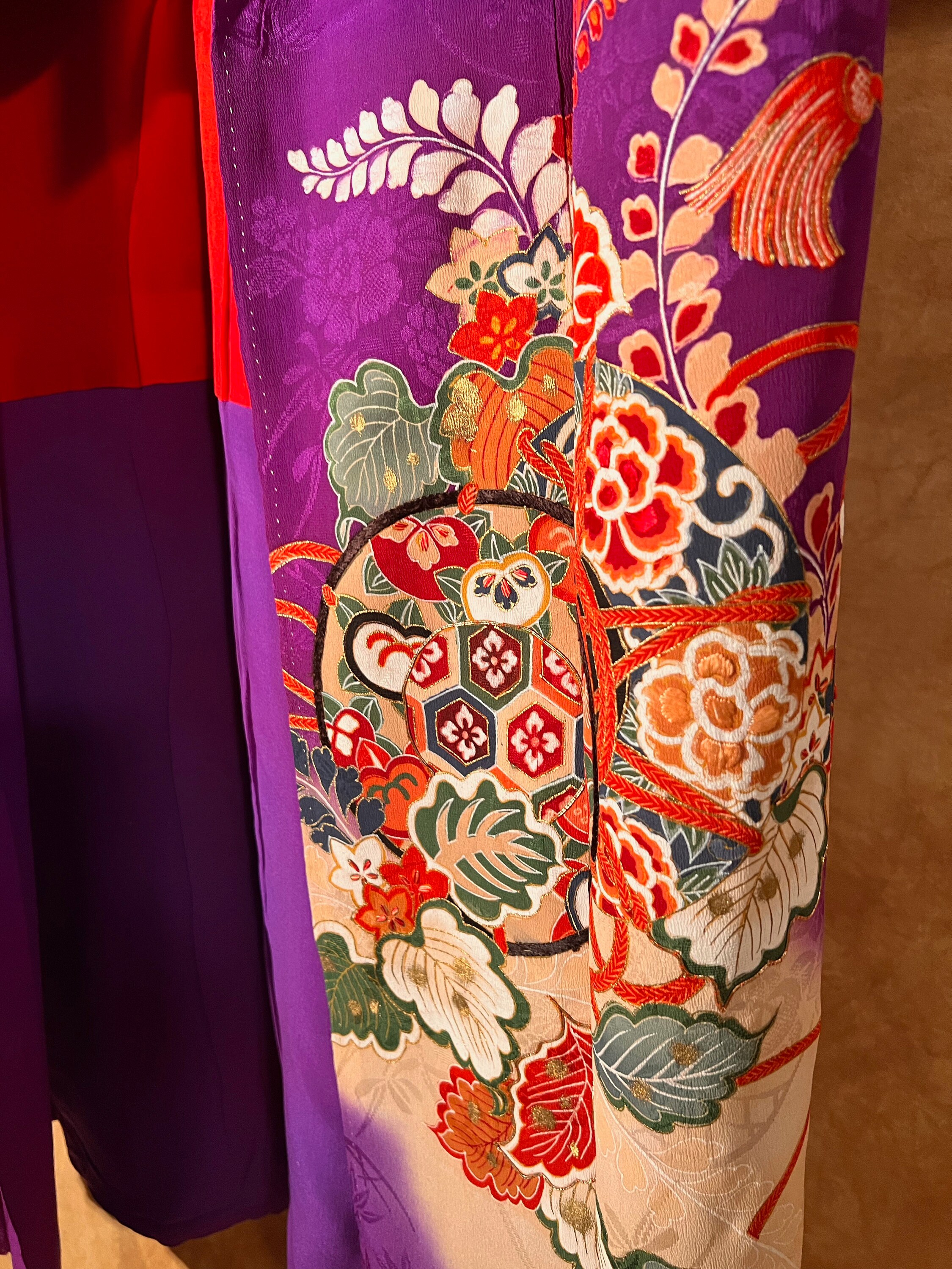 Antique Pure Silk Mon-kinsha Beautiful Kimono / Gorgeous Good Condition ...
