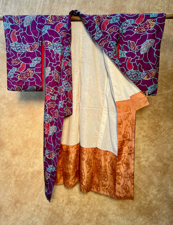Antique Japanese Kimono / Mon-Kinsha Silk / Rare Desi… - Gem