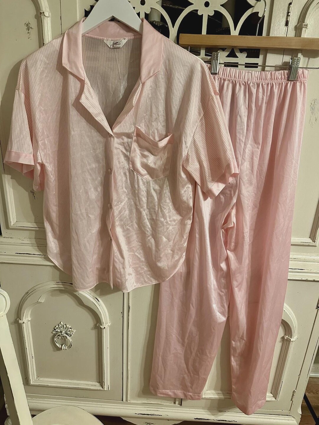 VTG Henson Kickernick Light Pink Pajama Loungewear Set Women's Size ...