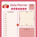 Strawberry Coquette Daily Planner | Cute Aesthetic Printable | Hourly ...