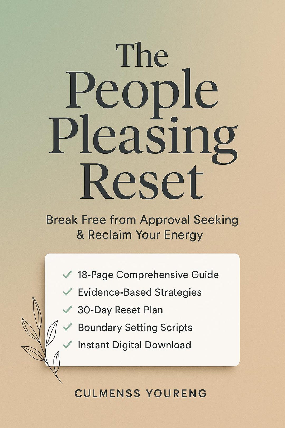 People-pleasing Recovery Guide: Boundary Setting, Self-worth (digital ...