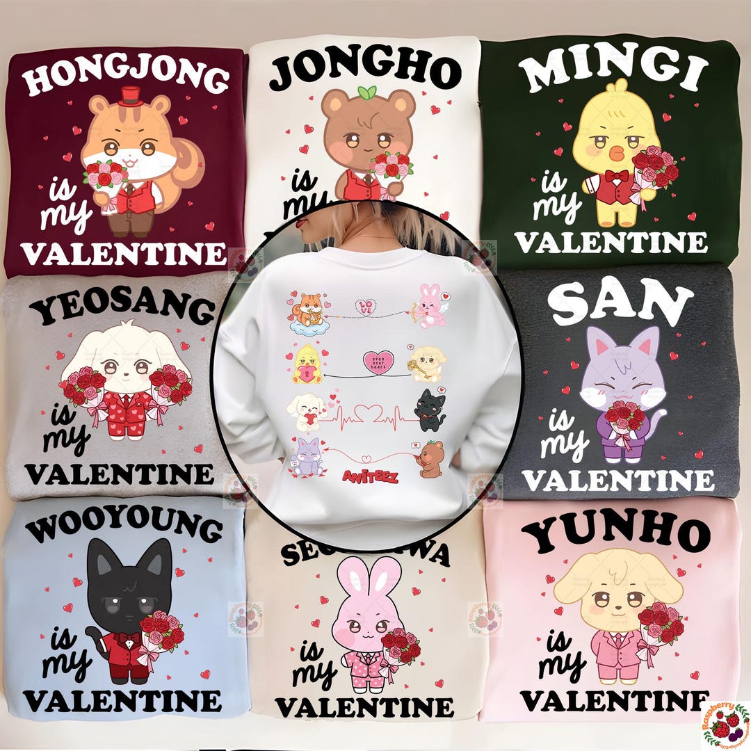 Ateez Aniteez Valentine T-shirt, K-pop Merch, Gift for Aniteez Fans ...