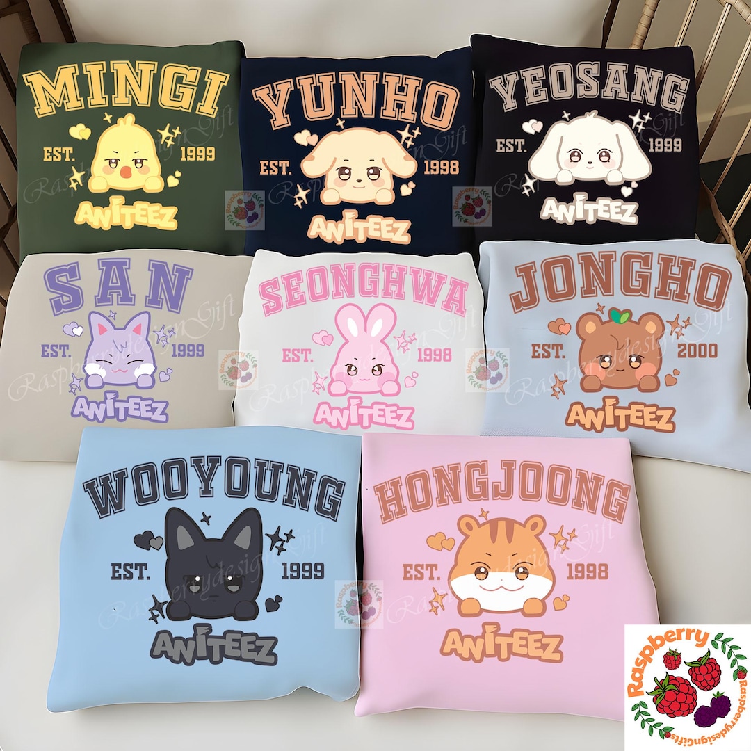 Aniteez Sweatshirt, K-pop T-shirt, K-pop Fan Shirt, ATEEZ Members ...