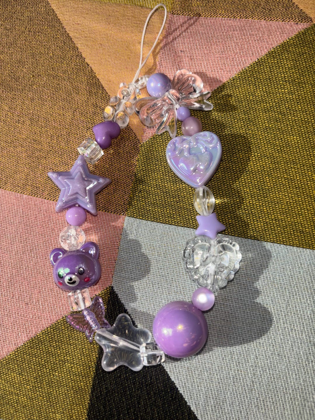 Purple Phone Charm Wristlet: Y2K 90s Beaded Tech and Kindle Strap ...