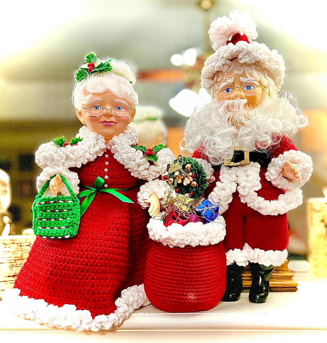 Vintage Crochet Santa & Mrs. Claus - Etsy