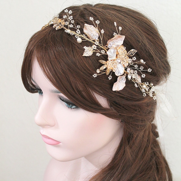 Gold Leaf Headpiece - Etsy