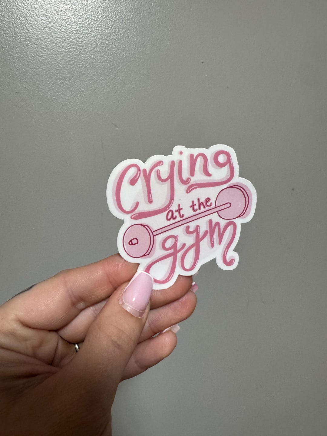 Crying at the Gym Sticker: Relatable Fitness Humor - Waterproof Vinyl ...
