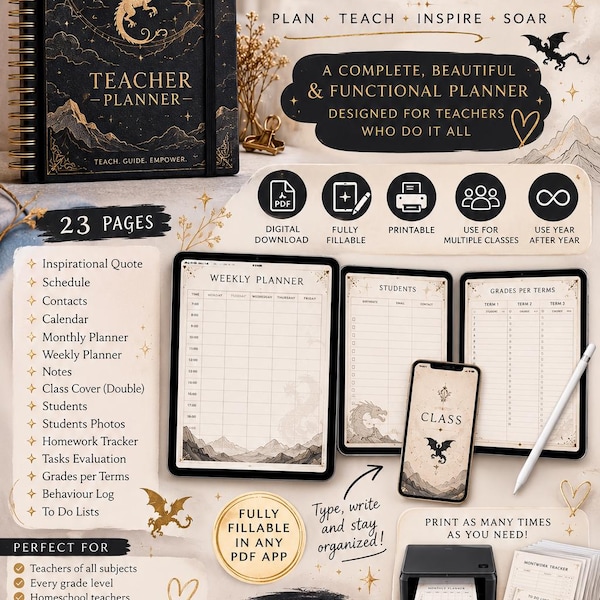 26/27 Teacher Planner - Etsy UK
