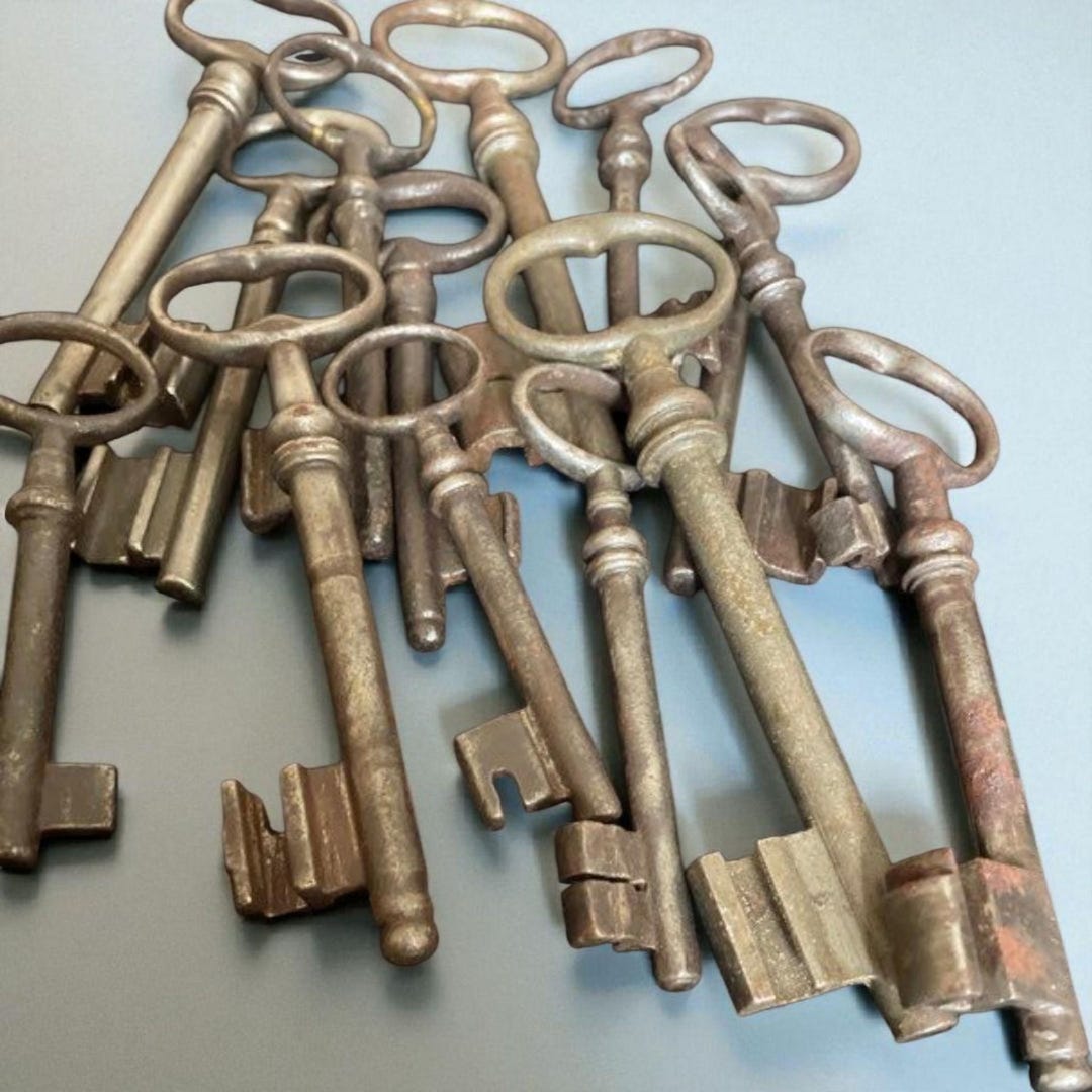 Genuine Antique Oval Keys - Wrought Iron - Medieval / 19th Century ...