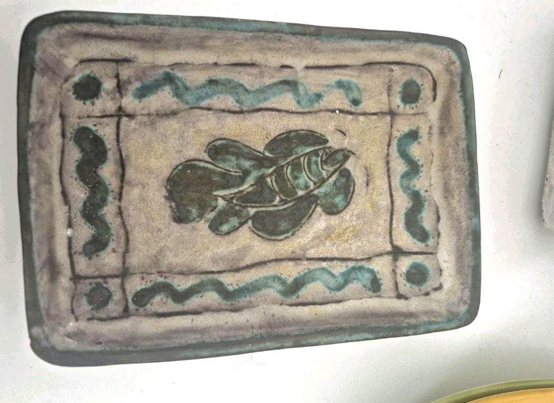 J. Massier Vallauris Signed Platter, 13x19 Cm – Japanese Art Deco ...