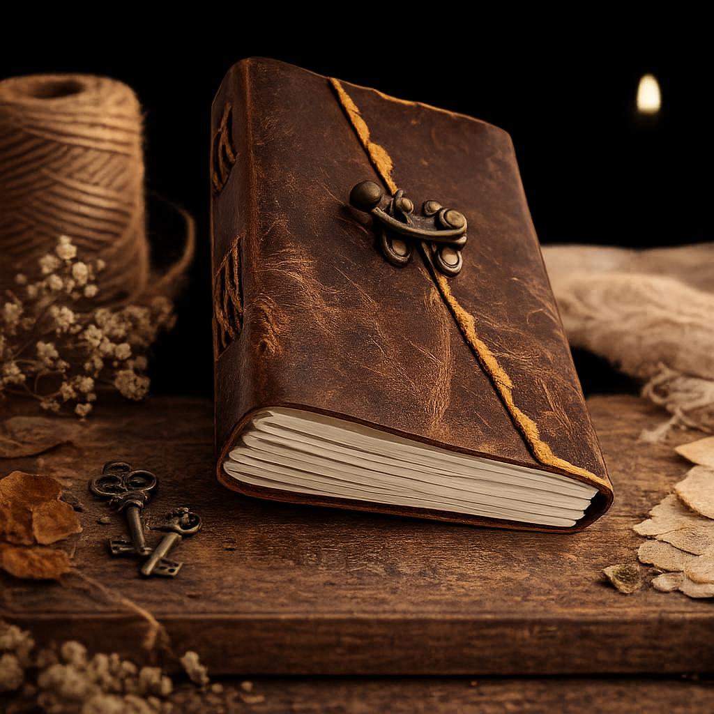 Handmade Leather Journal With Lock, Rustic Diary, Antique Style ...