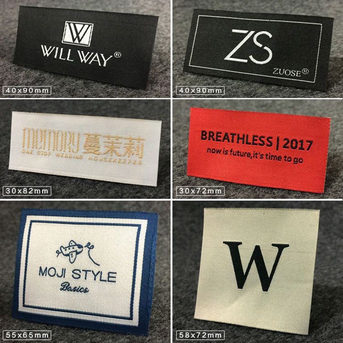 Custom Logo Woven Labels, Straight Cut Woven Labels,washable Labels ...