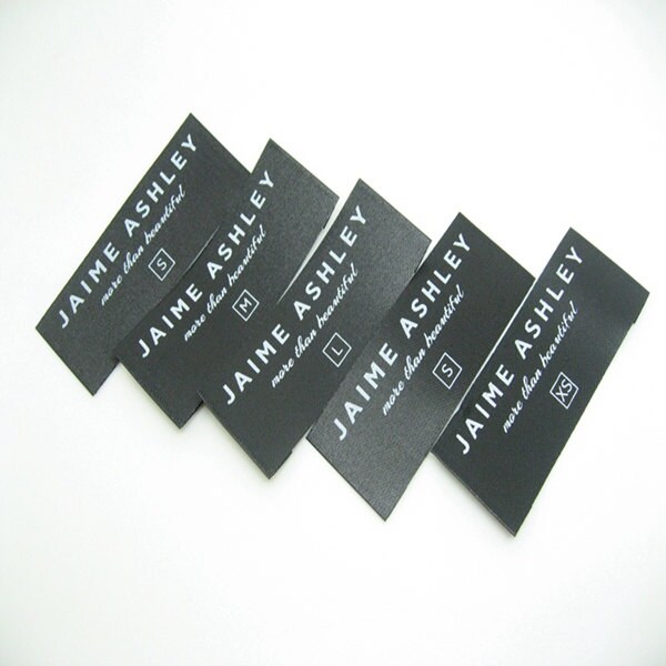 100 black satin labels satin printed labels satin labels | Etsy