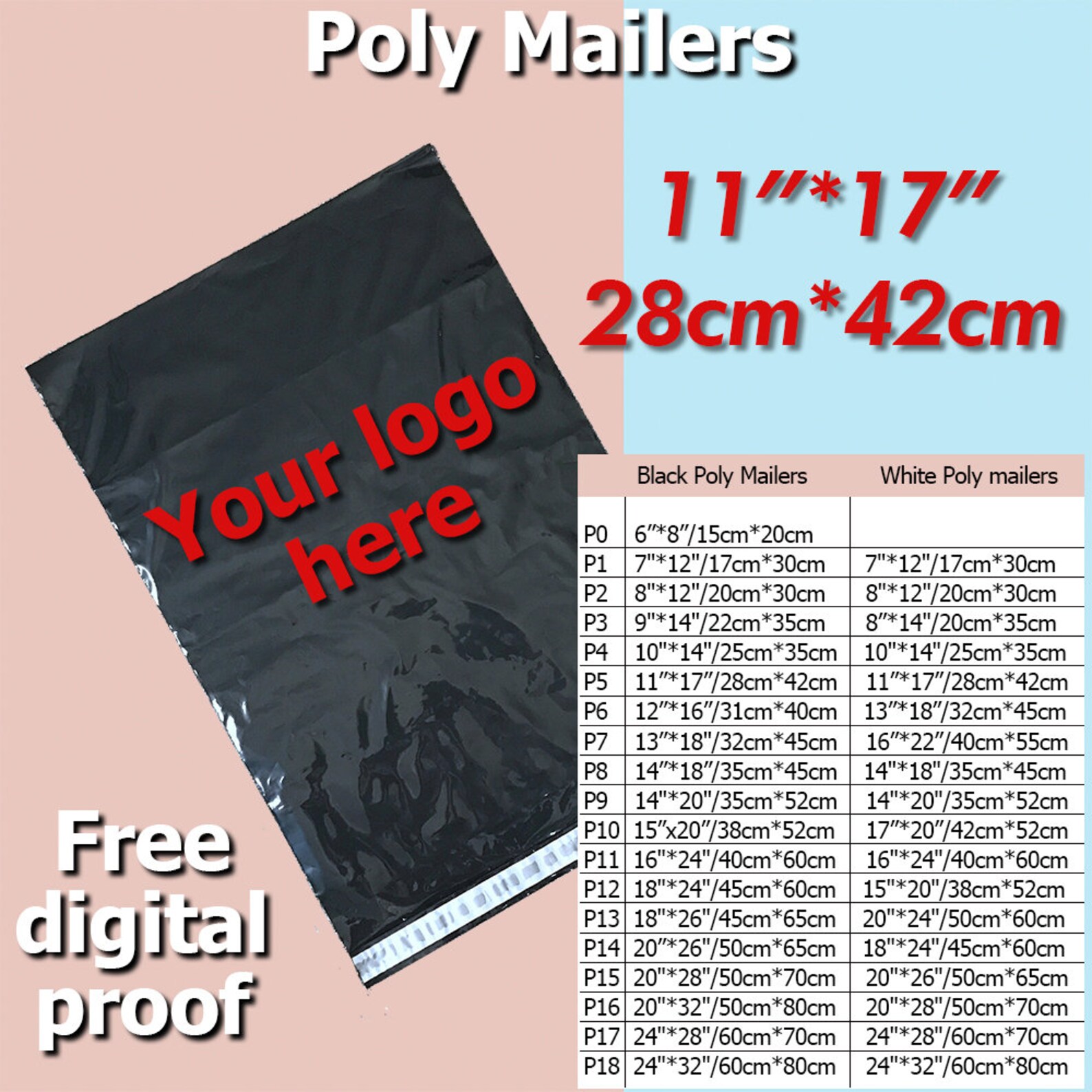 200 Poly Mailers 12x15 Customize Logo Poly Mailers Bag - Etsy