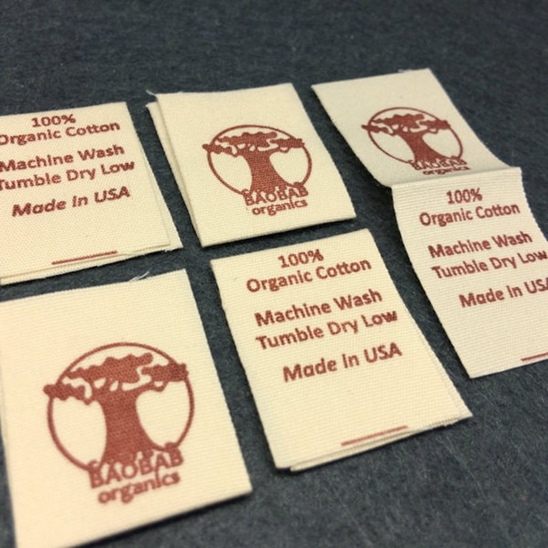 250 Custom Cotton Labels Cotton Tags Cotton Tags | Etsy