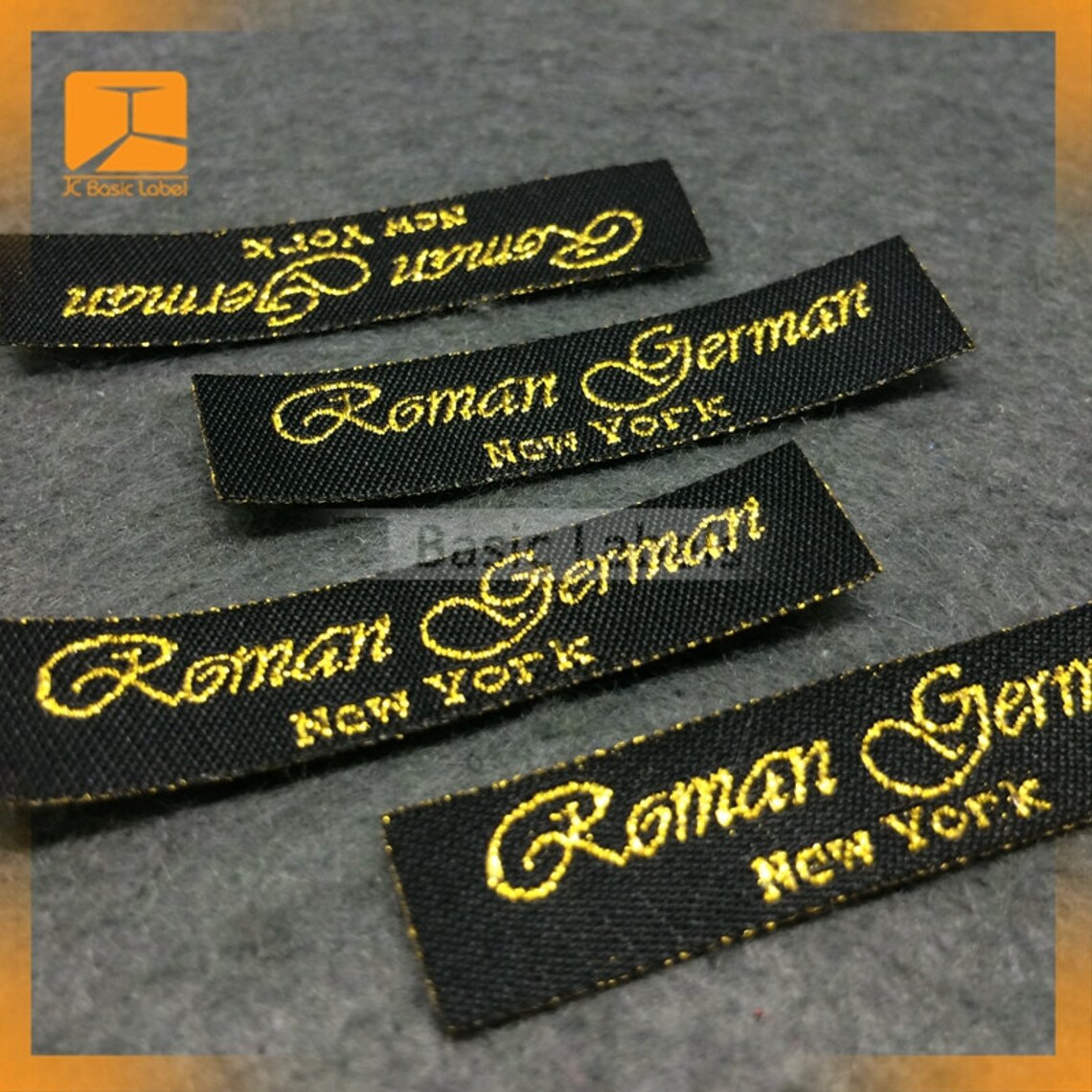 300 Gold Metallic Woven Labels Sparkling Text Custom Labels | Etsy