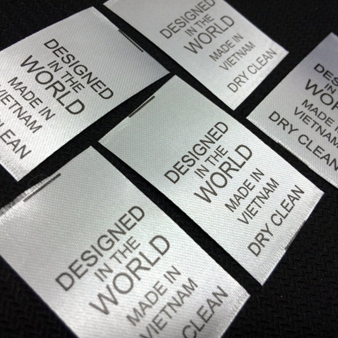 100 satin printed label Custom Satin Labels Black Printed on | Etsy