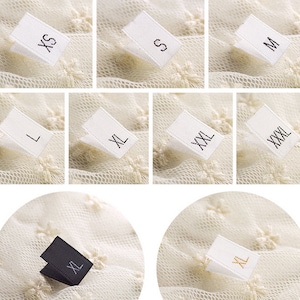 100 Clothing Size Tabs, Satin Size Labels, Satin Woven Size Labels ...