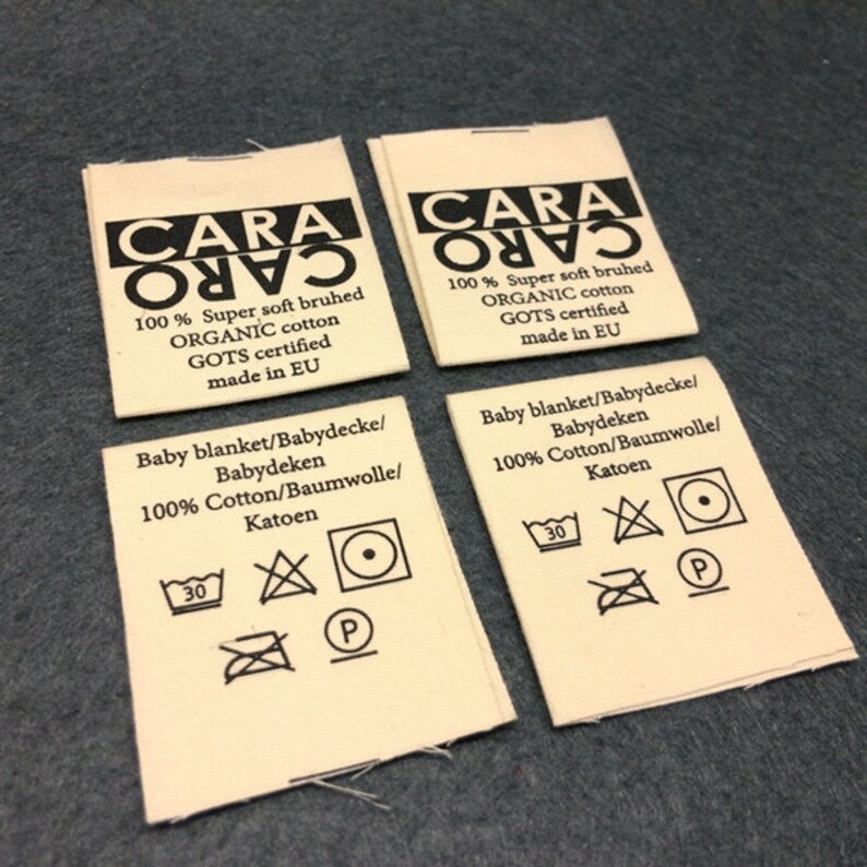 600 Cotton Label, 100% Natural Cotton Printed Label, Screen Printing ...