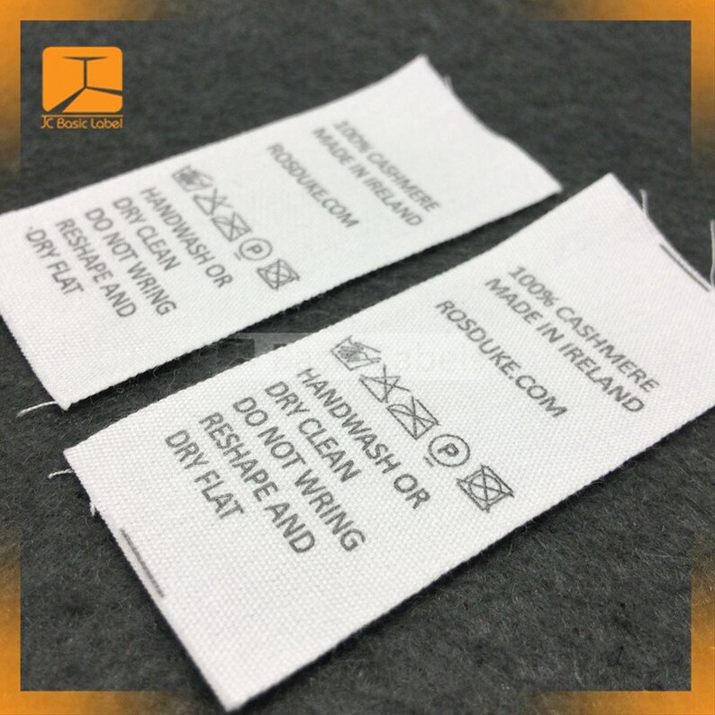 250 Cotton Labels, Cotton Tags, Fabric Label, Printed Labels, Printing ...