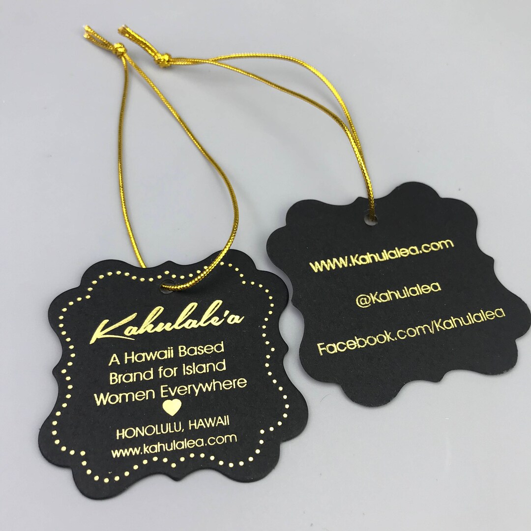 1000 Gold Foil Hang Tags, Heavy Gold Hang Tags, Heavy White Cardboard ...
