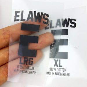 100 Tagless Labels, Iron on Printed Labels, Custom Heat Transfer Label ...