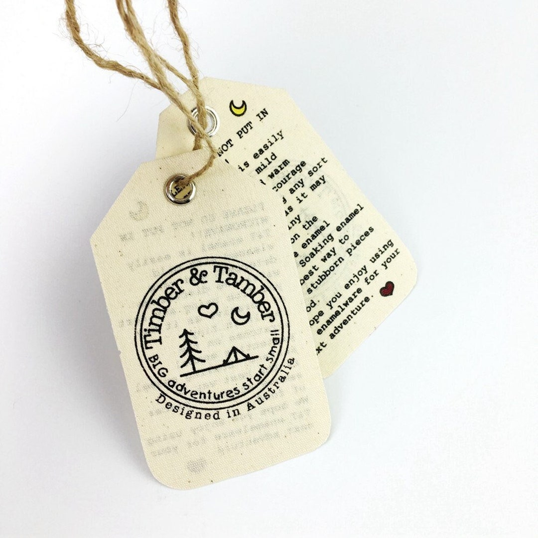 500 Custom Canvas Hang Tags, Simple Clothing Label Hang Tags, Soft ...
