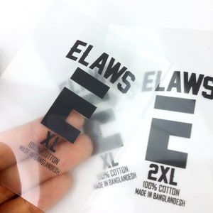 100 Tagless Labels, Iron on Printed Labels, Custom Heat Transfer Label ...