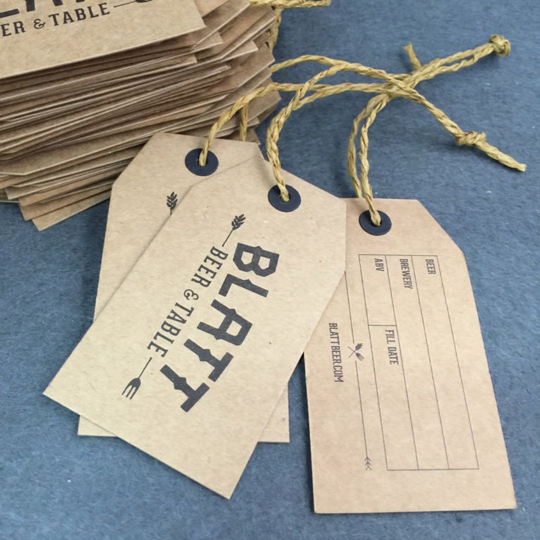 500 Custom Brown Tags, Kraft Hang Tags, Brown Tags, Custom Kraft Tags ...